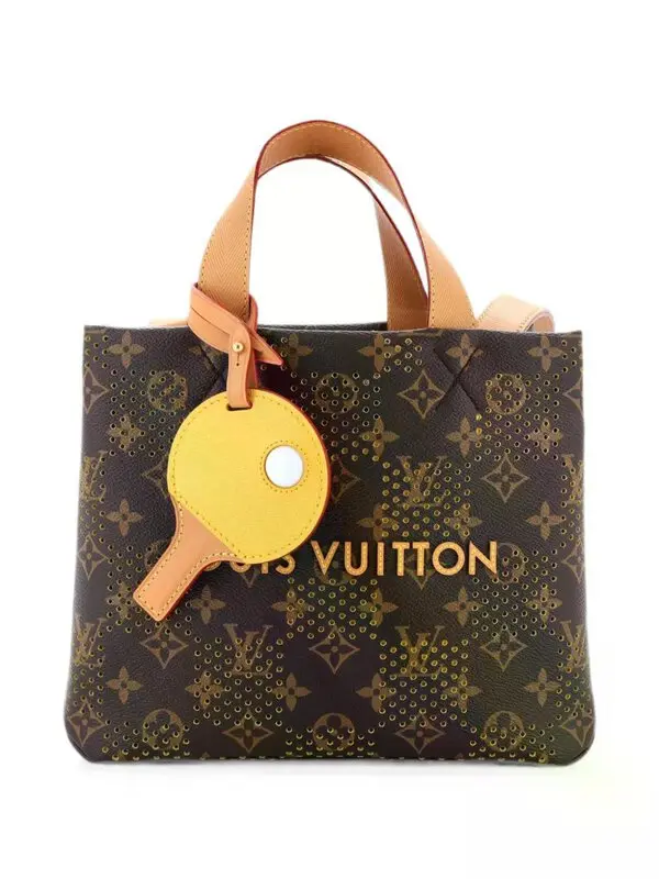LOUIS VUITTON Shopper Limited Edition Monogram Perforated Grid Canvas Mini Tote Bag