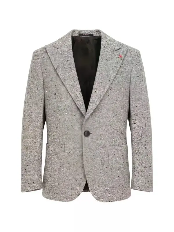 Isaia Mélange-effect Single-breasted Blazer