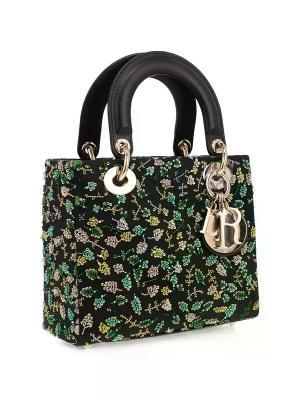 Dior Lady Pearl-embroidered Tote Bag - Black