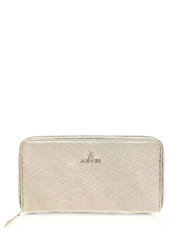 AIGNER Ivy Pebbled-leather Wallet - Neutrals