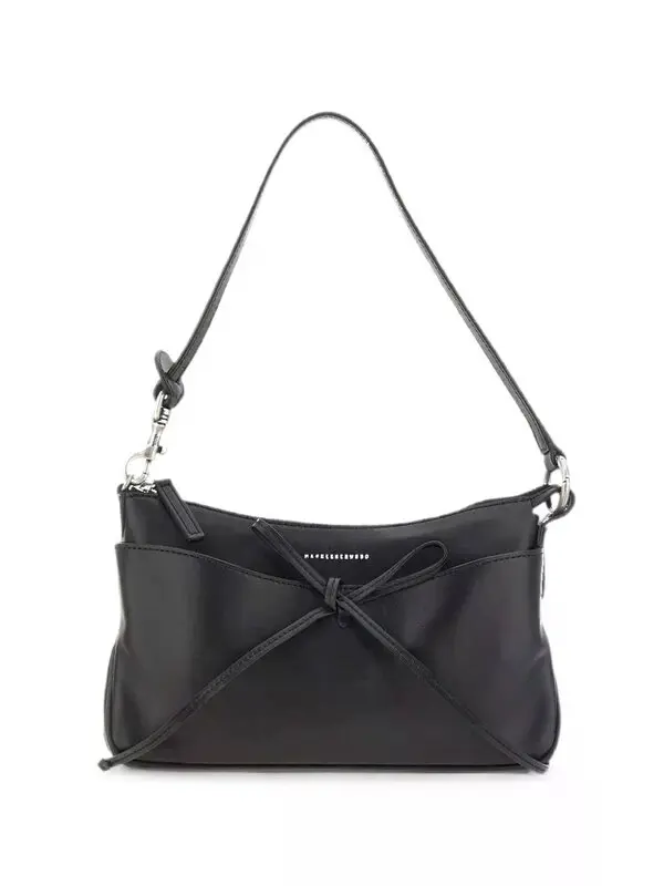 MARGESHERWOOD Leather Ribbon Shoulder Bag - Black