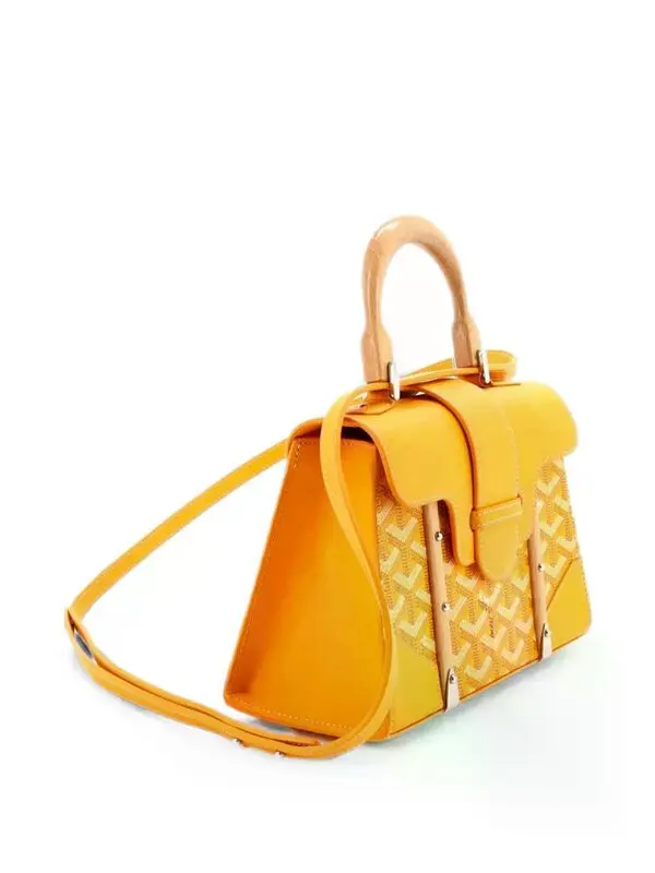 Goyard Structured Saigon Top Handle Bag Coated Canvas With Leather Mini Satchel
