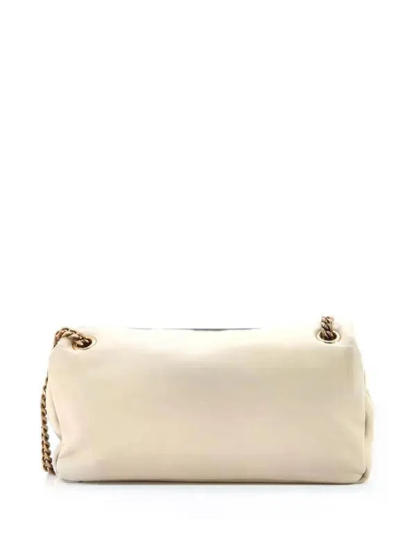 Saint Laurent Calypso Flap Bag Leather Medium Crossbody Bag - Neutrals