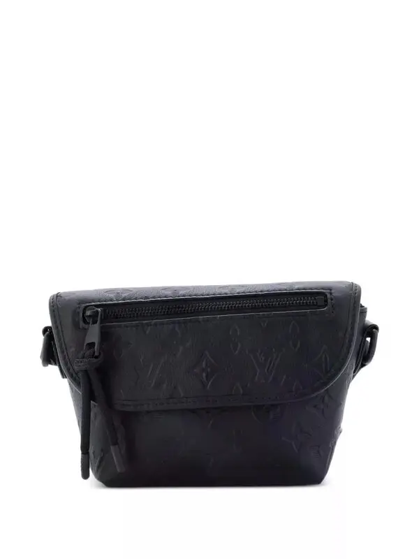 LOUIS VUITTON Monogram Shadow Leather Belt Bag - Black