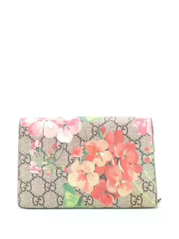 Gucci Dionysus Blooms Print Gg Coated Canvas Super Mini Crossbody Bag - Brown