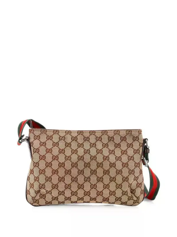 Gucci Web Strap Messenger Bag Gg Canvas Small Crossbody Bag