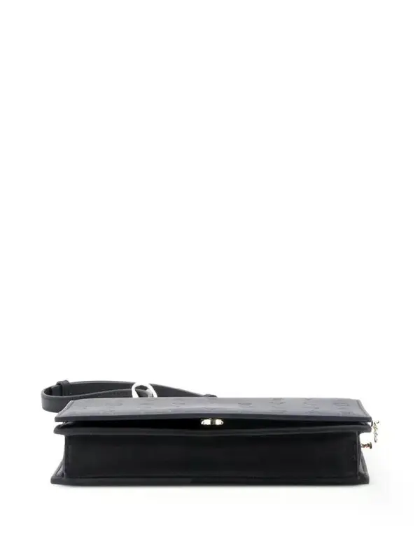 BVLGARI Logo Infinitum Chain Wallet Embossed Leather Crossbody Bag