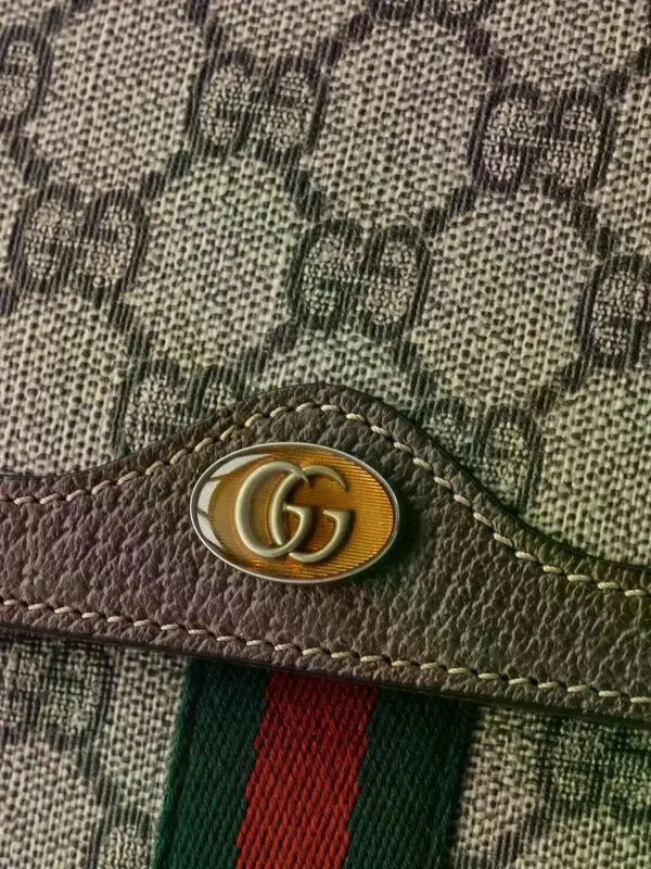 Gucci Ophidia Gg Coated Canvas Large Clutch Bag
