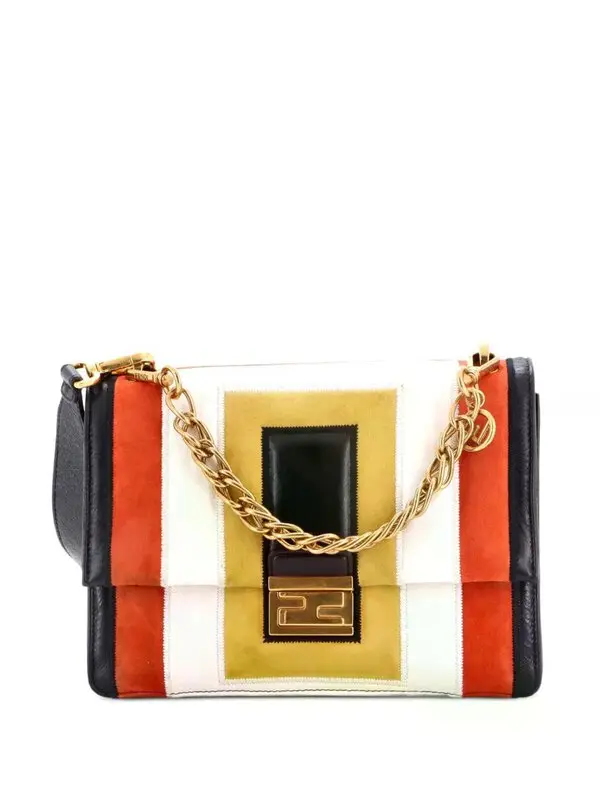 Fendi Kan U Leather Medium Shoulder Bag - Multicolour