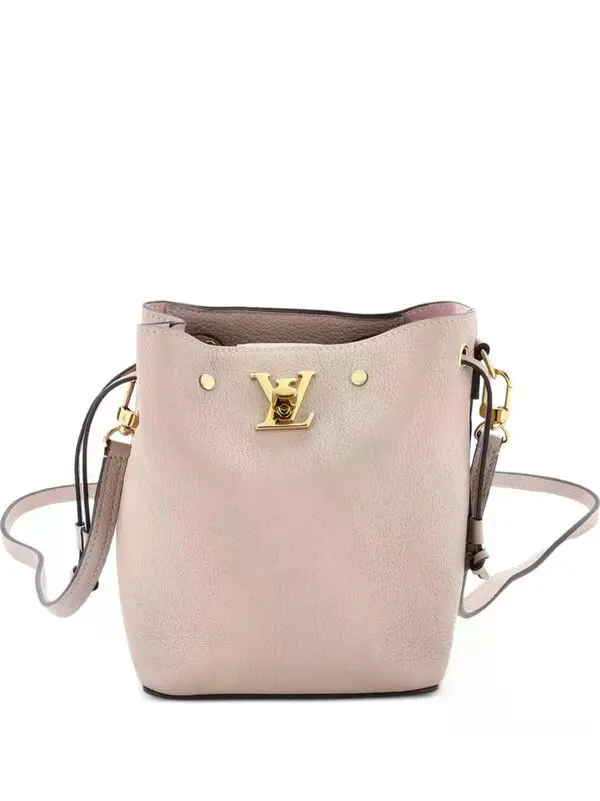 LOUIS VUITTON Lockme Leather Nano Bucket Bag - Neutrals