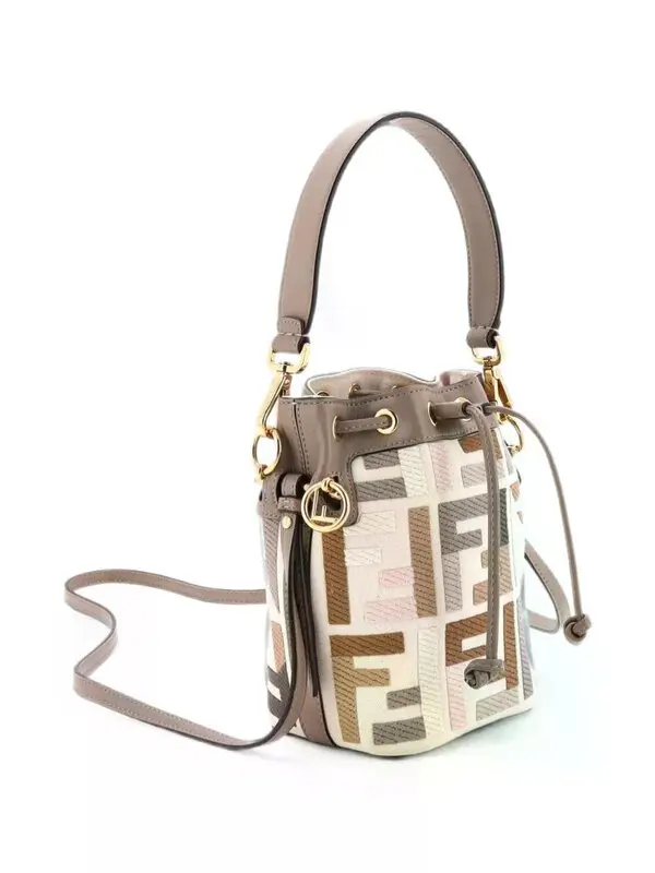 Fendi Mon Tresor Zucca Embroidered Canvas Mini Bucket Bag