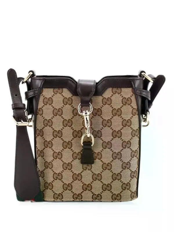 Gucci Gg Canvas With Leather Mini Bucket Bag