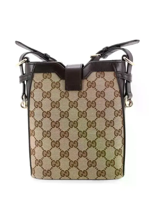 Gucci Gg Canvas With Leather Mini Bucket Bag