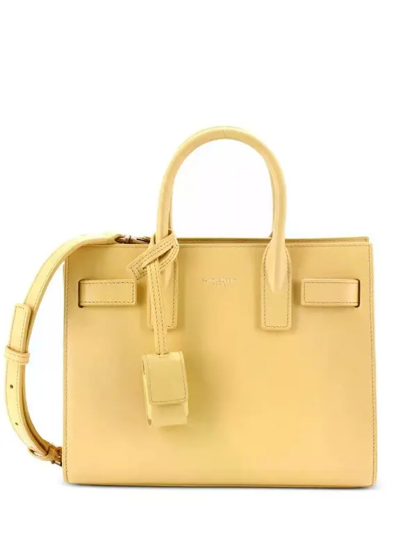 Saint Laurent Sac De Jour Leather Nano Tote Bag - Yellow