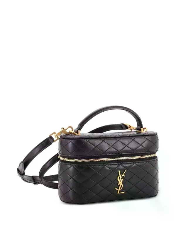 Saint Laurent Gaby Zip Around Vanity Bag Quilted Leather Mini Satchel