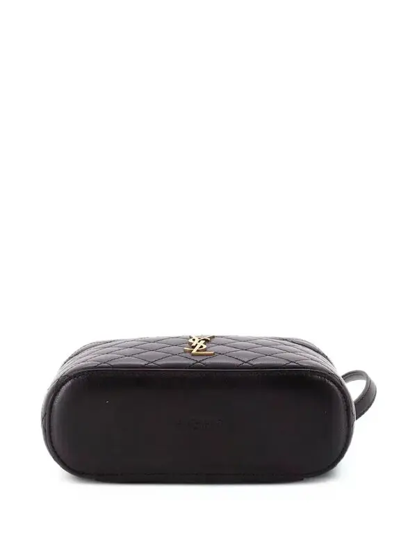 Saint Laurent Gaby Zip Around Vanity Bag Quilted Leather Mini Satchel