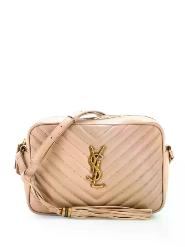 Saint Laurent Lou Camera Bag Matelassé Chevron Leather Small Crossbody Bag - Neutrals