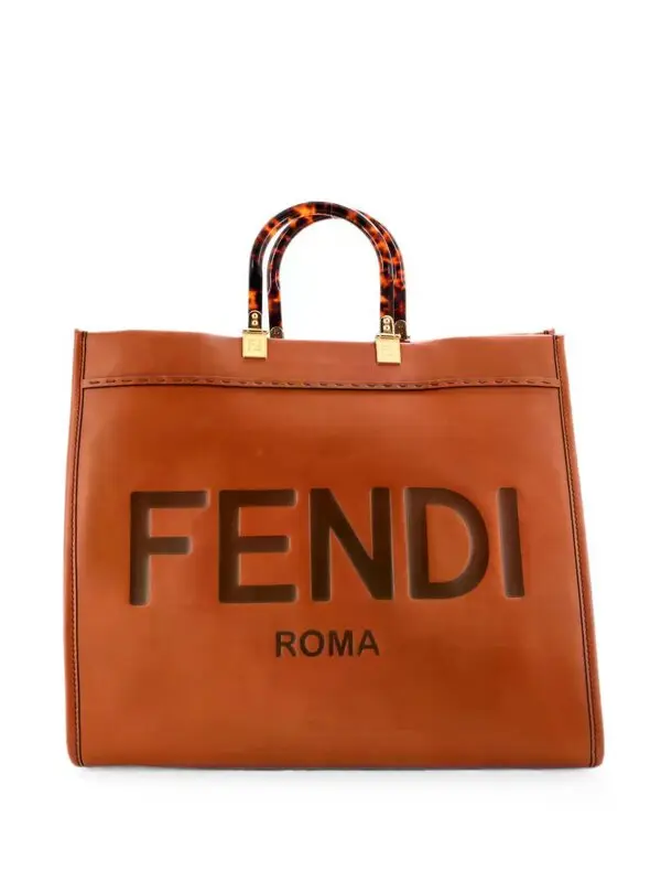 Fendi Sunshine Shopper Leather Large Tote Bag