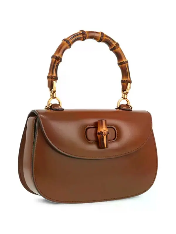 Gucci Bamboo Handle Turn-lock Handbag - Brown