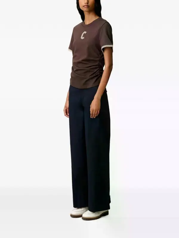 Claudie Pierlot Embroidered T-shirt - Brown