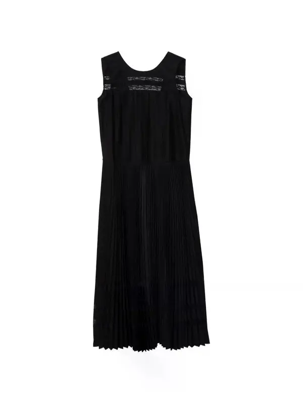 3.1 Phillip Lim Pleated A-line Lace-insert Midi Dress