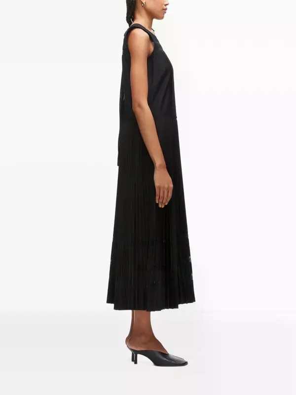 3.1 Phillip Lim Pleated A-line Lace-insert Midi Dress