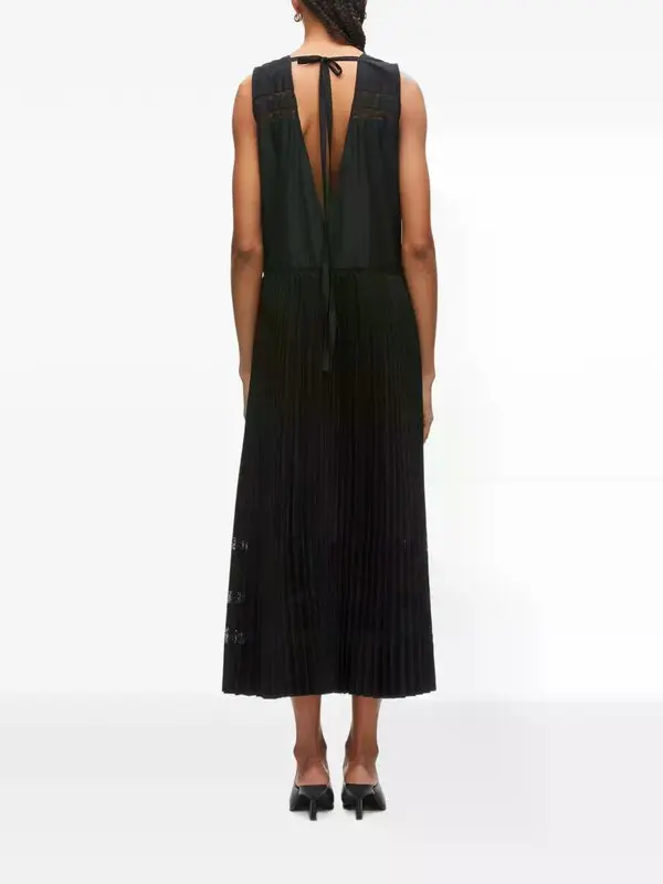 3.1 Phillip Lim Pleated A-line Lace-insert Midi Dress
