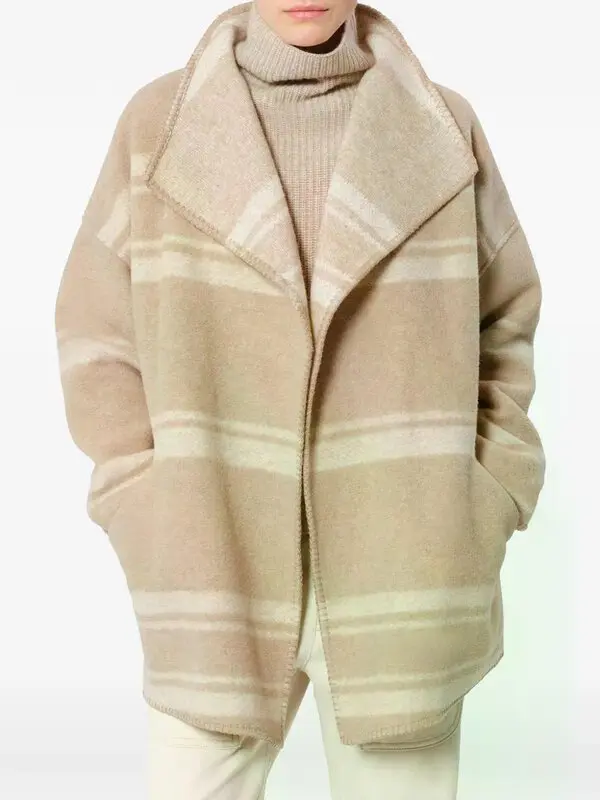 MARANT ETOILE Brea Horizontal-stripe Belted Coat