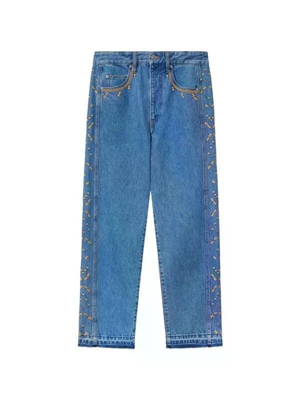 MARANT Jorian Barrel Fit Jeans With Geometric Embroidery