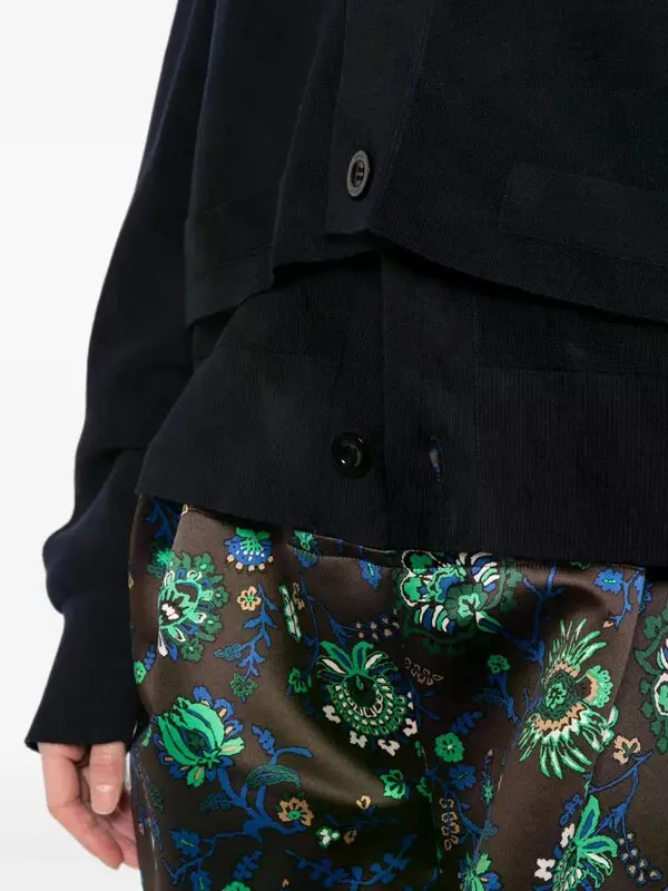 Sacai Layered-design V-neck Cardigan