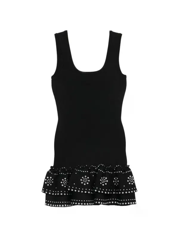 Sandro Stud-embellished Ruffled Dress