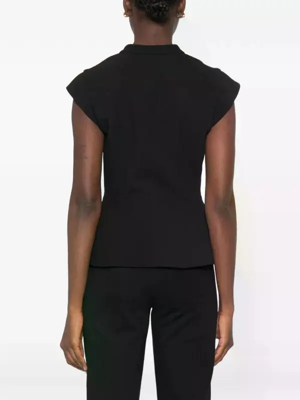 Sandro Sleeveless Button-fastening Peplum Top