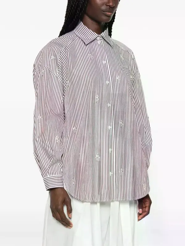 Sandro Brendana Striped Crystal-embellished Shirt