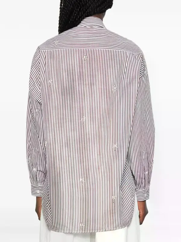Sandro Brendana Striped Crystal-embellished Shirt