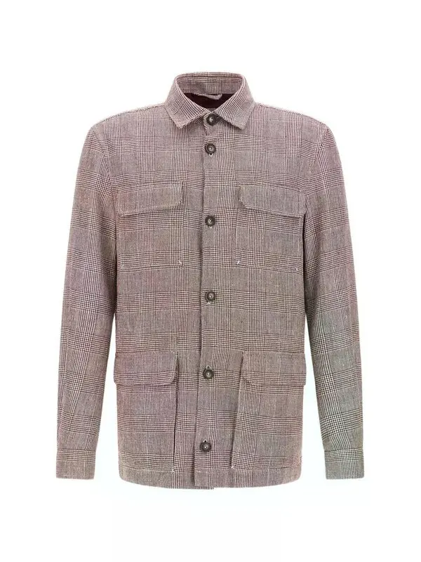 Herno Check-pattern Pocket-details Linen Jacket