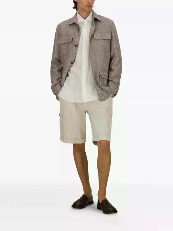 Herno Check-pattern Pocket-details Linen Jacket