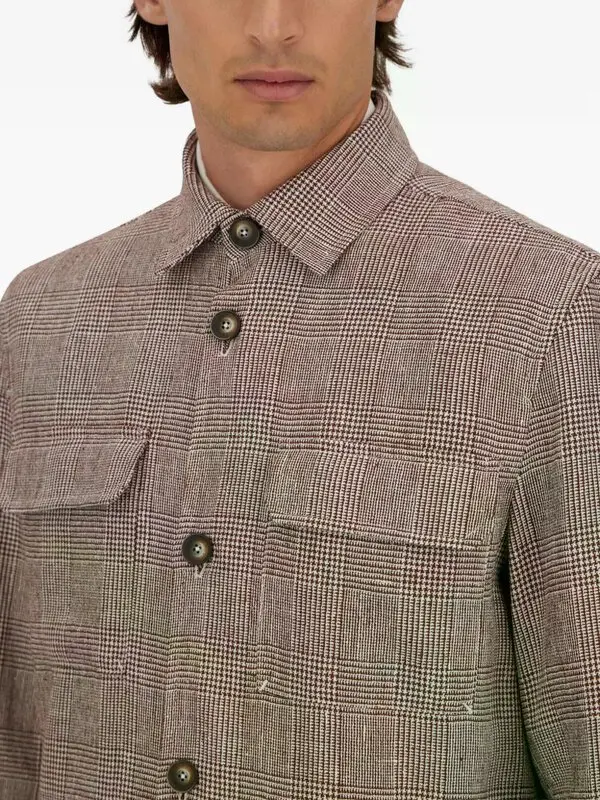 Herno Check-pattern Pocket-details Linen Jacket