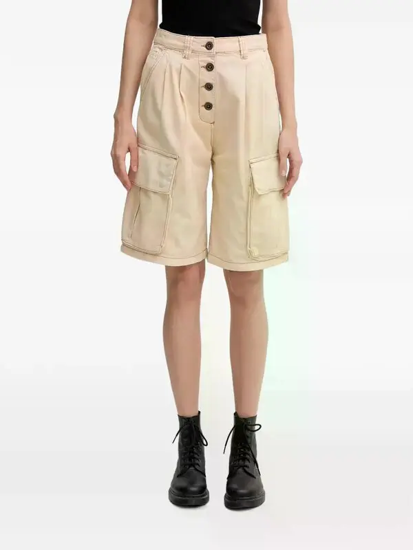 Alpha Industries Cargo Shorts With Button Fly And High Waist