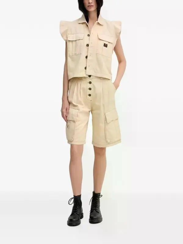 Alpha Industries Cargo Shorts With Button Fly And High Waist