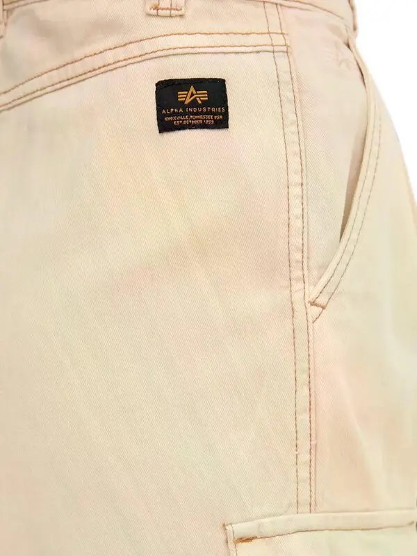 Alpha Industries Cargo Shorts With Button Fly And High Waist
