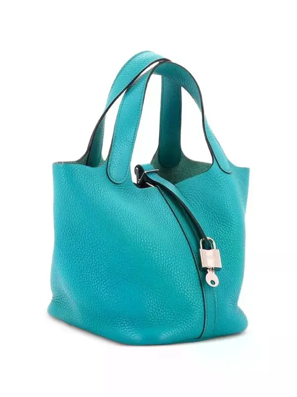 Hermès Picotin Lock Bag Clemence Pm Bucket Bag - Blue