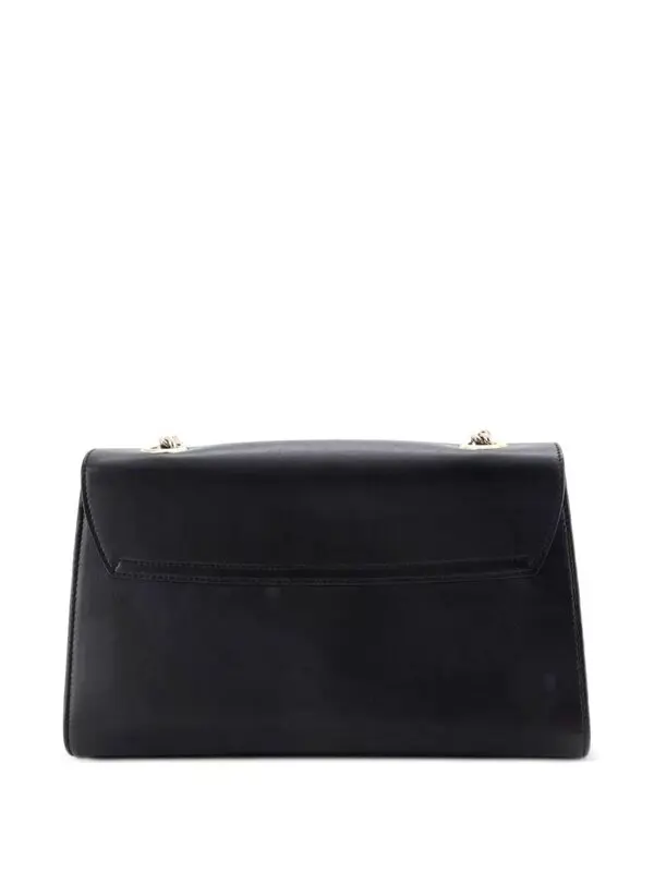 Gucci Leather Medium Shoulder Bag With Chain Strap - Black