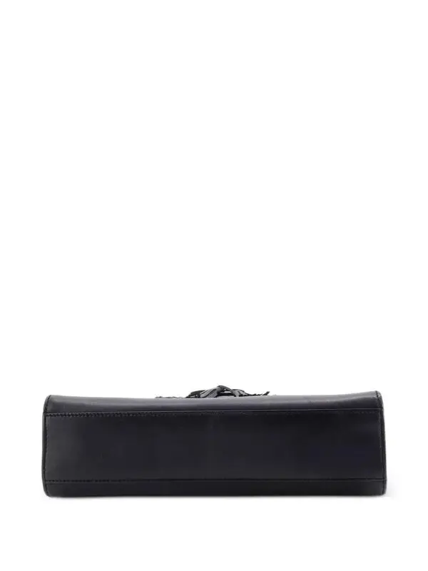 Gucci Leather Medium Shoulder Bag With Chain Strap - Black