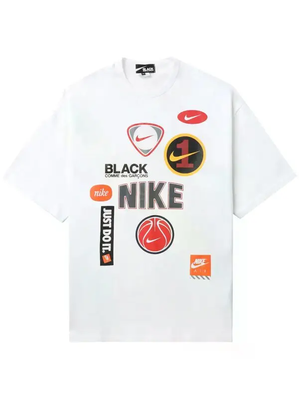Comme Des Garçons X Nike Logo-print Cotton T-shirt - White