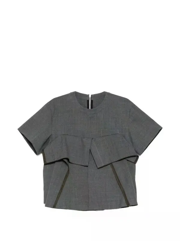 Sacai Ruffled Short-sleeve Top