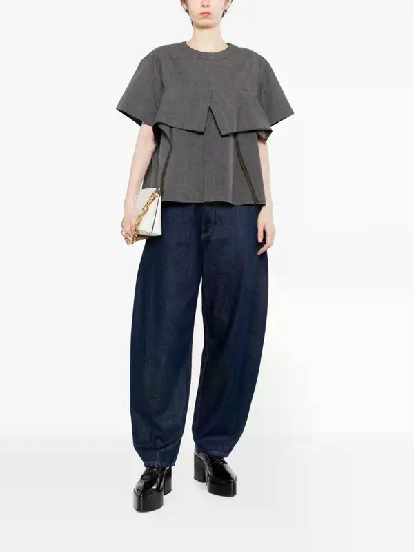 Sacai Ruffled Short-sleeve Top