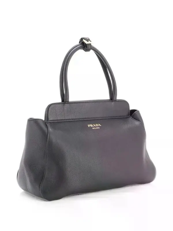 Prada Frame Soft Grain Leather Medium Tote Bag