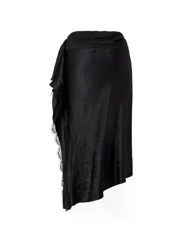 Pinko Asymmetric Lace Trim Skirt