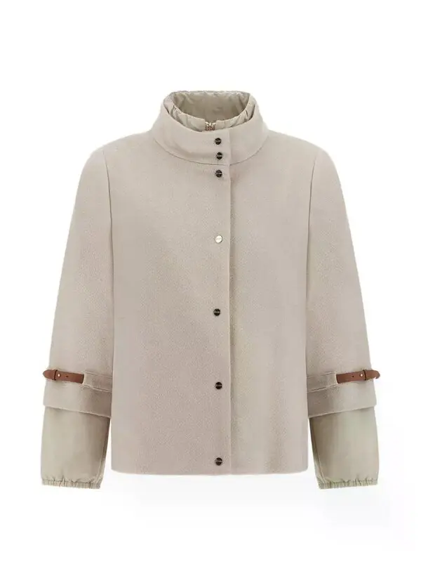 Herno Leather-cuff Jacket