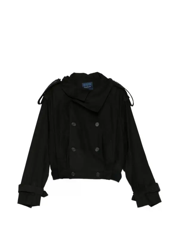 Yohji Yamamoto Double-breasted Cropped Jacket With Buckle-fastening Cuffs